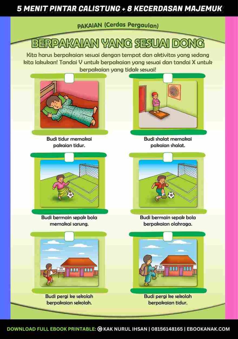 Worksheets Printable PAUD TK Pintar Calistung dan Cerdas Majemuk Edisi ...